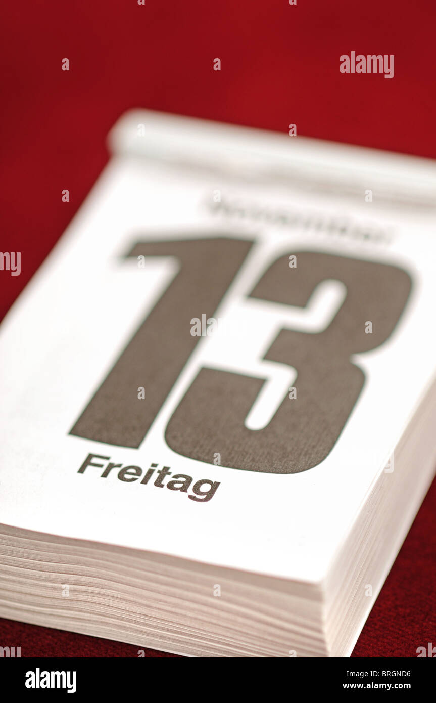 Calendar Sheet Friday The 13th High Resolution Stock Photography and ...