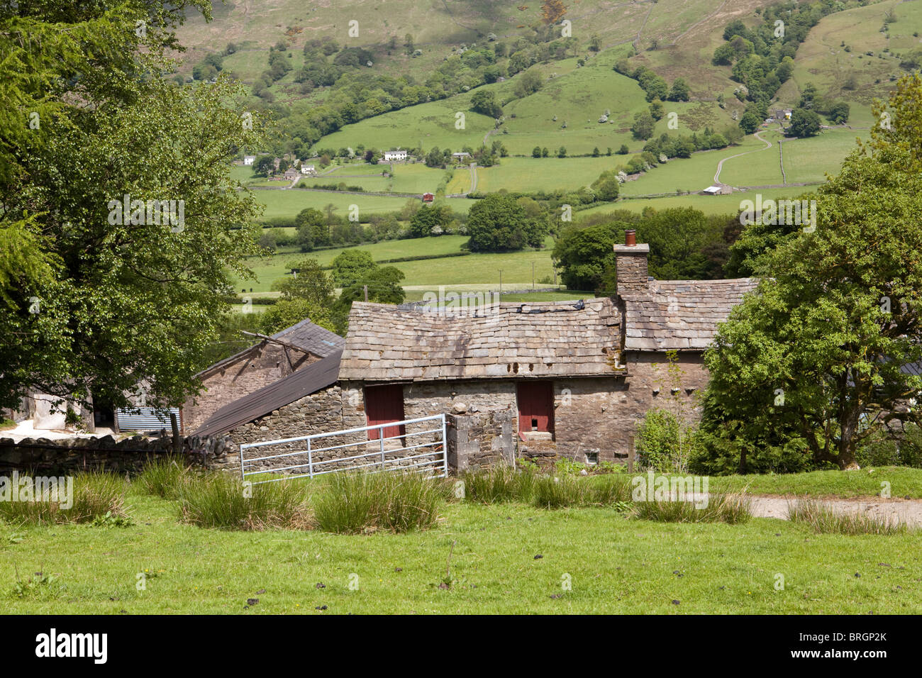 A barn in Dentdale in the Yorkshire Dales National Park near the ...