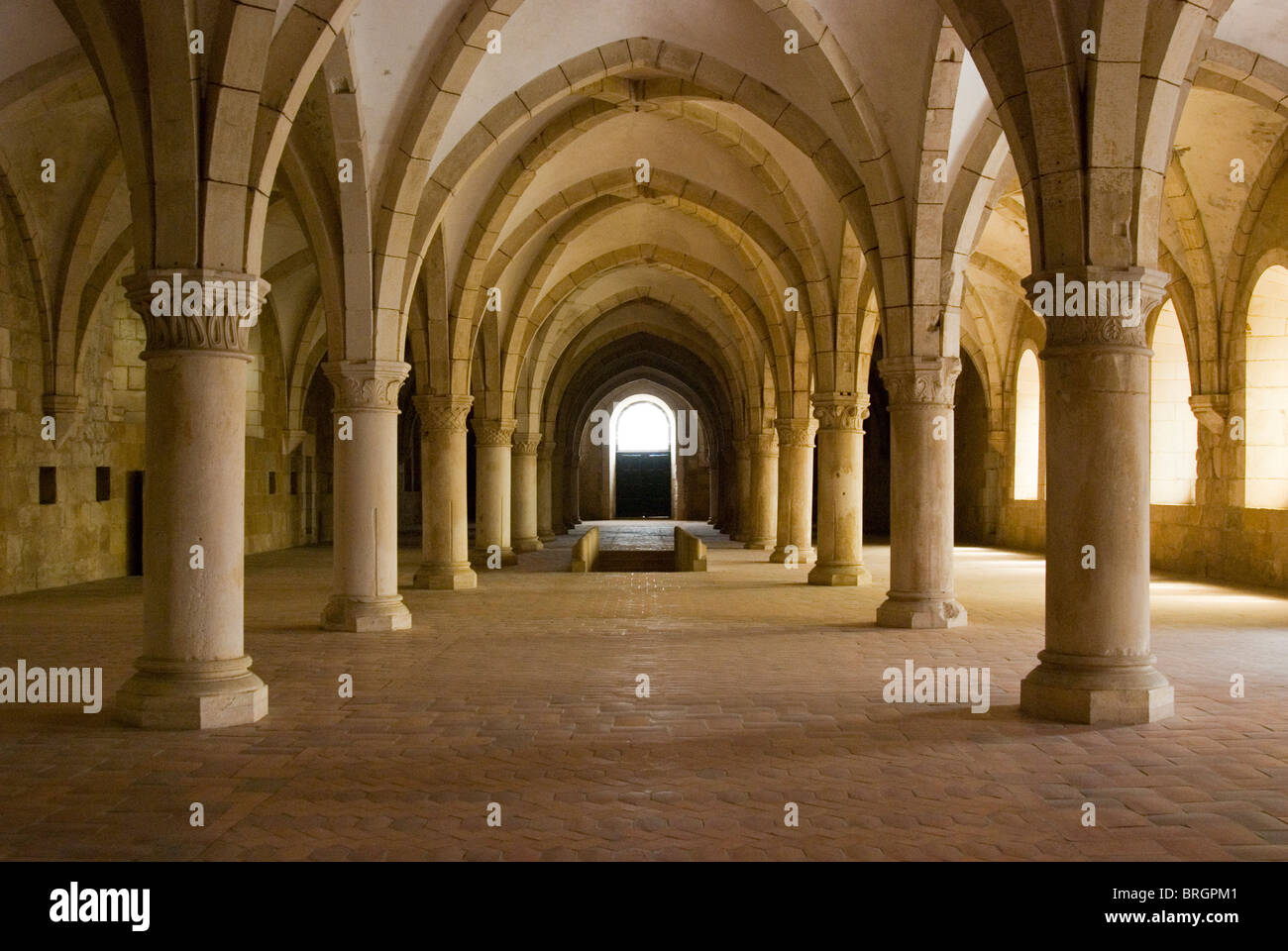 The Alcobaça Monastery, UNESCO world heritage site. Dormitory Stock ...