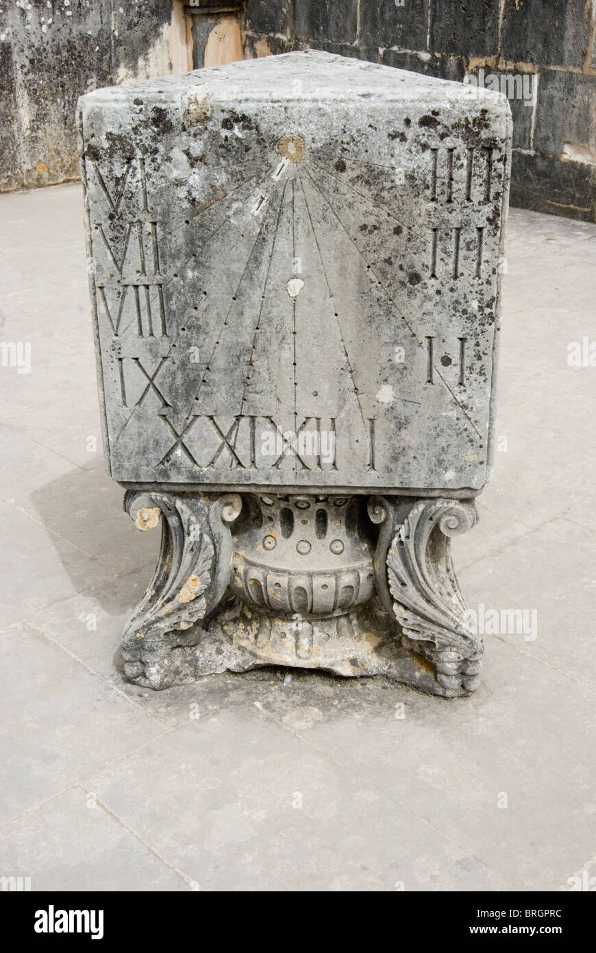 The Alcobaça Monastery, UNESCO world heritage site. Sundial Stock Photo ...