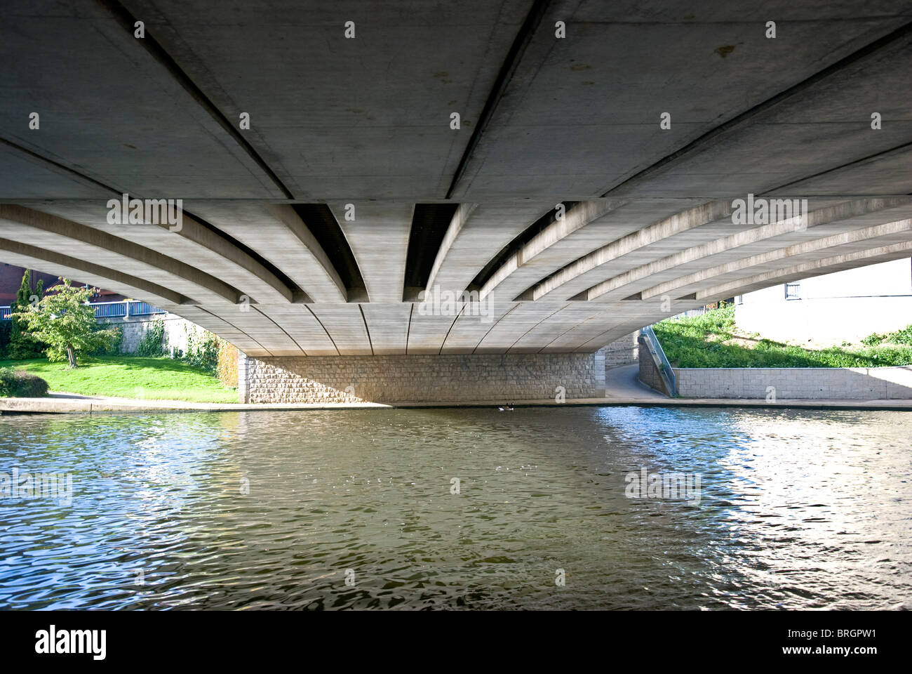 Underneath a river bridge Stock Photo - Alamy