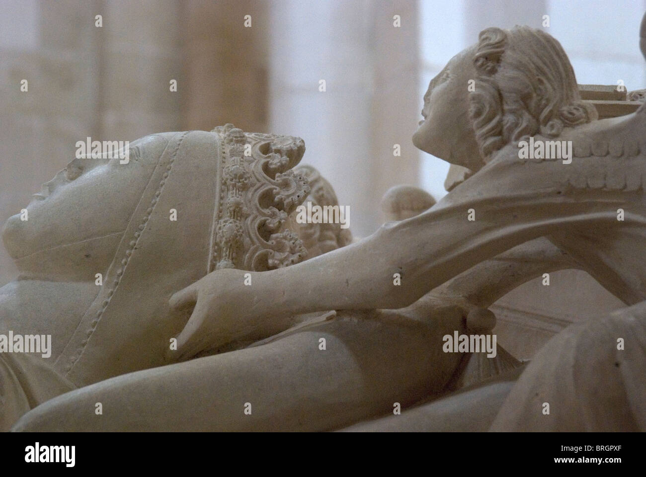 The Alcobaça Monastery, UNESCO world heritage site. The tomb of Ines de ...