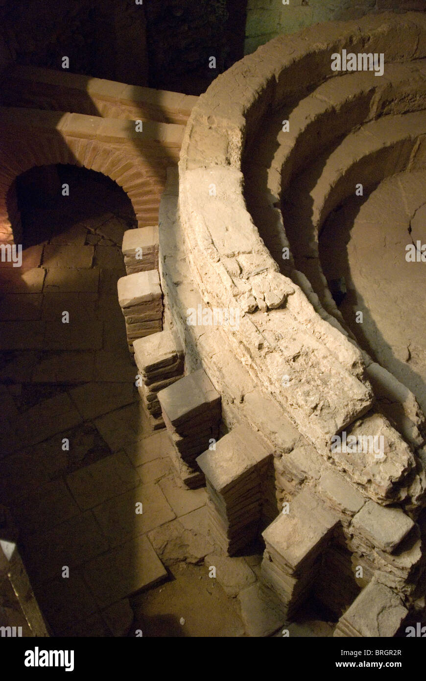 Évora, Portugal. UNESCO world heritage site. Roman baths inside town ...