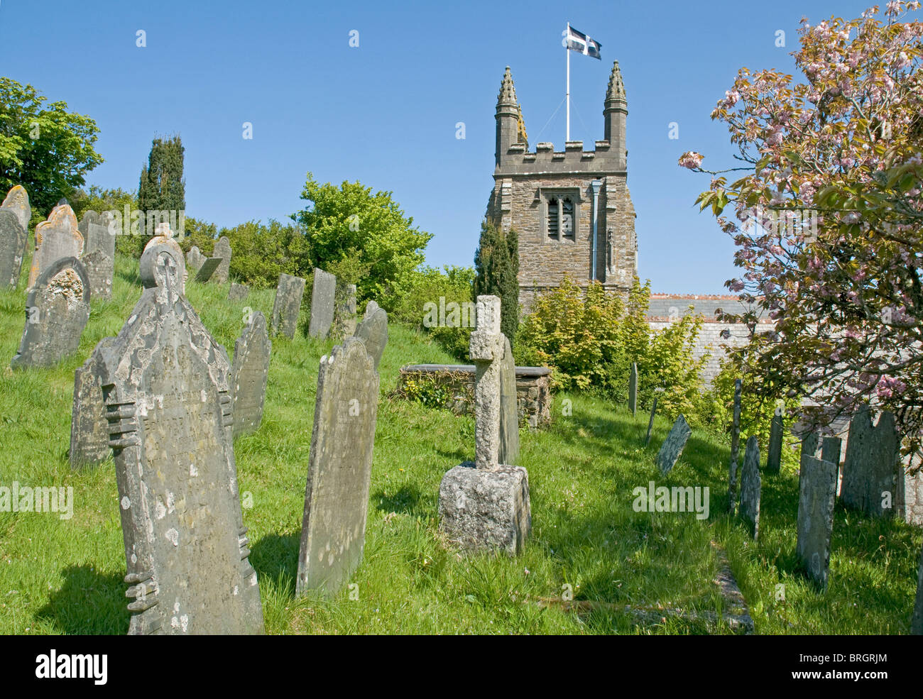 Morwenstow Church on the North Cornwall coast, dedicated to St Morwenna ...
