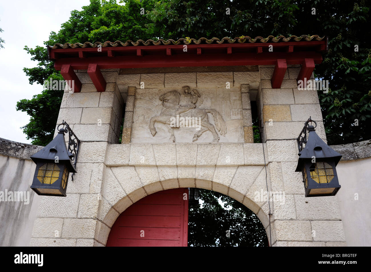 The door of corbin castle at liverdun near nancy hi-res stock ...