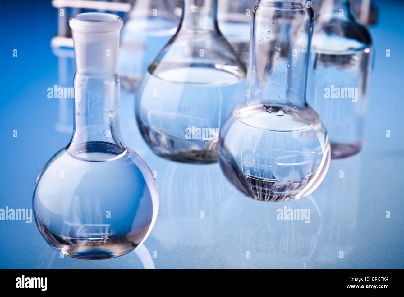 Laboratory glassware containing colorful liquid Stock Photo - Alamy