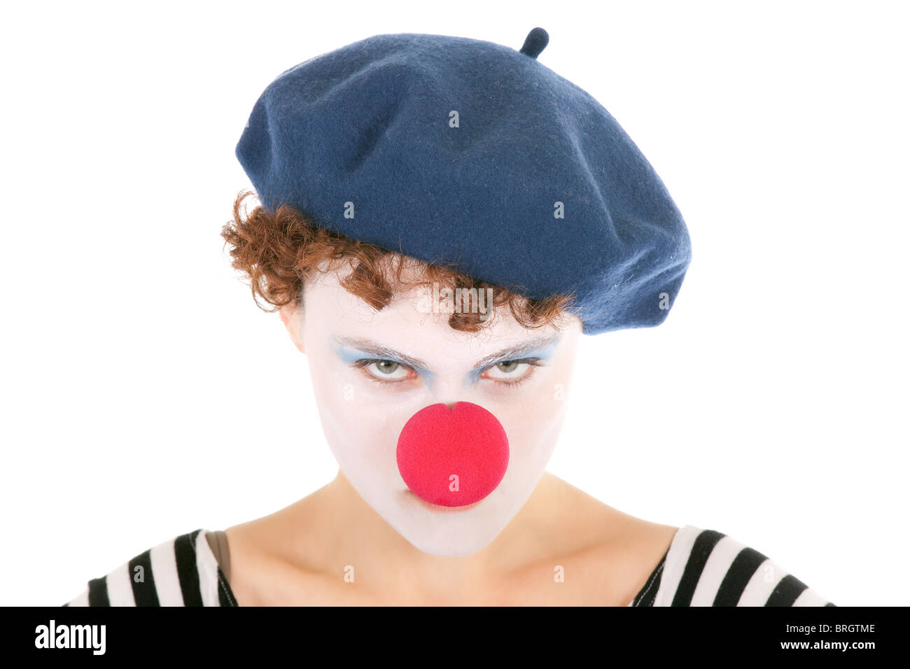 portrait of serious clown woman staring at the camera Stock Photo - Alamy