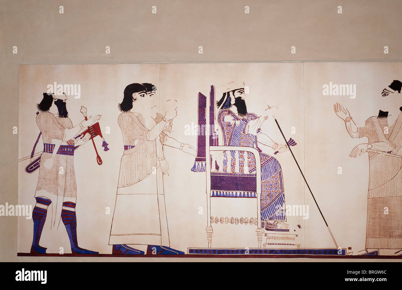 Assyrian wall painting from Til Barsip (now Tell Ahmar), Syria, from ...