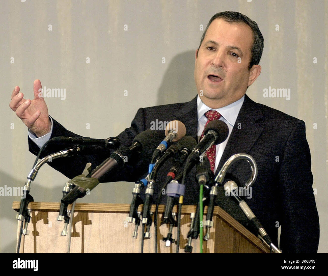 Israeli Prime Minister Ehud Barak speaks at a press conference after ...