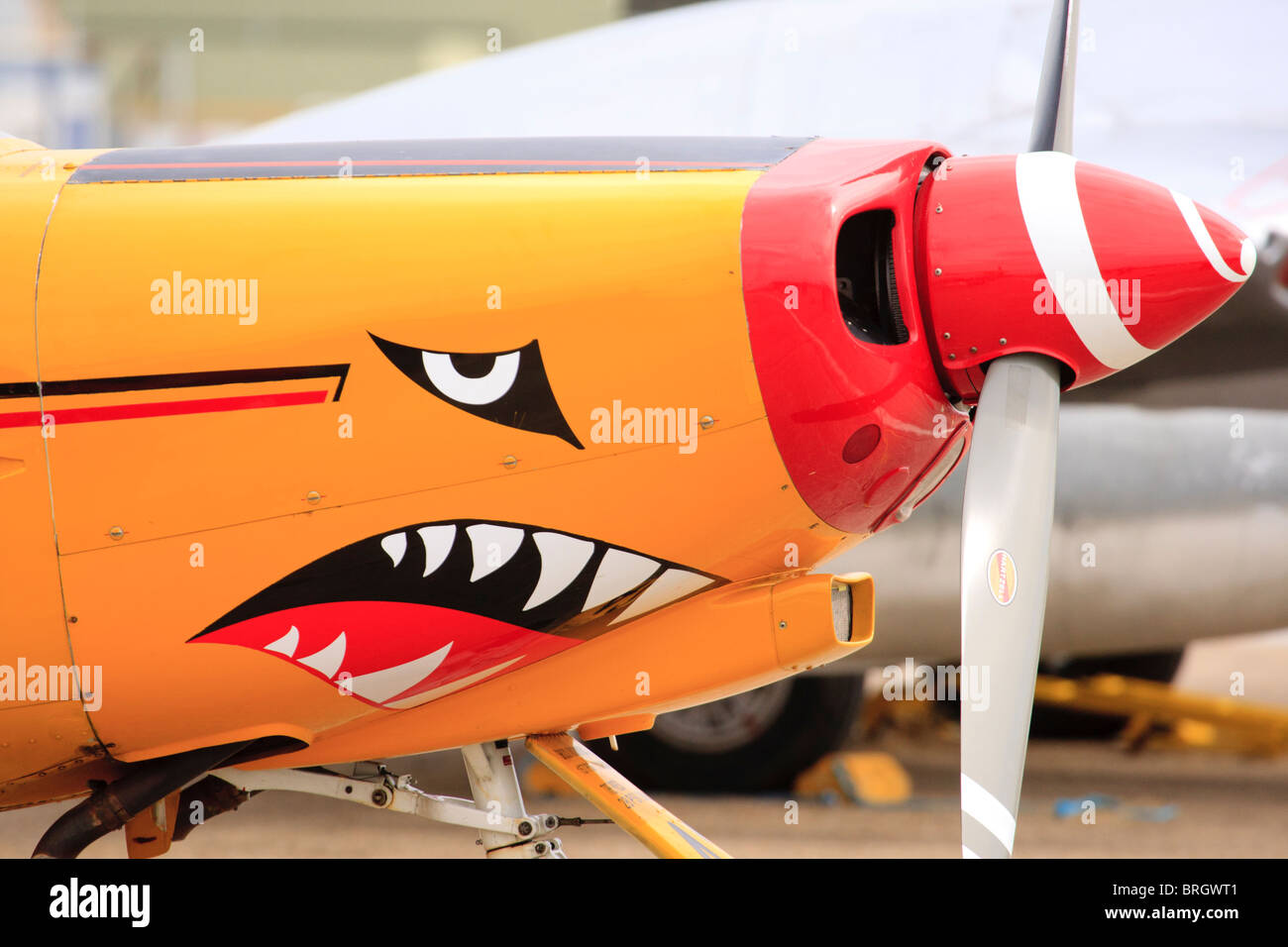 Snarling face on front of aeroplane Stock Photo - Alamy