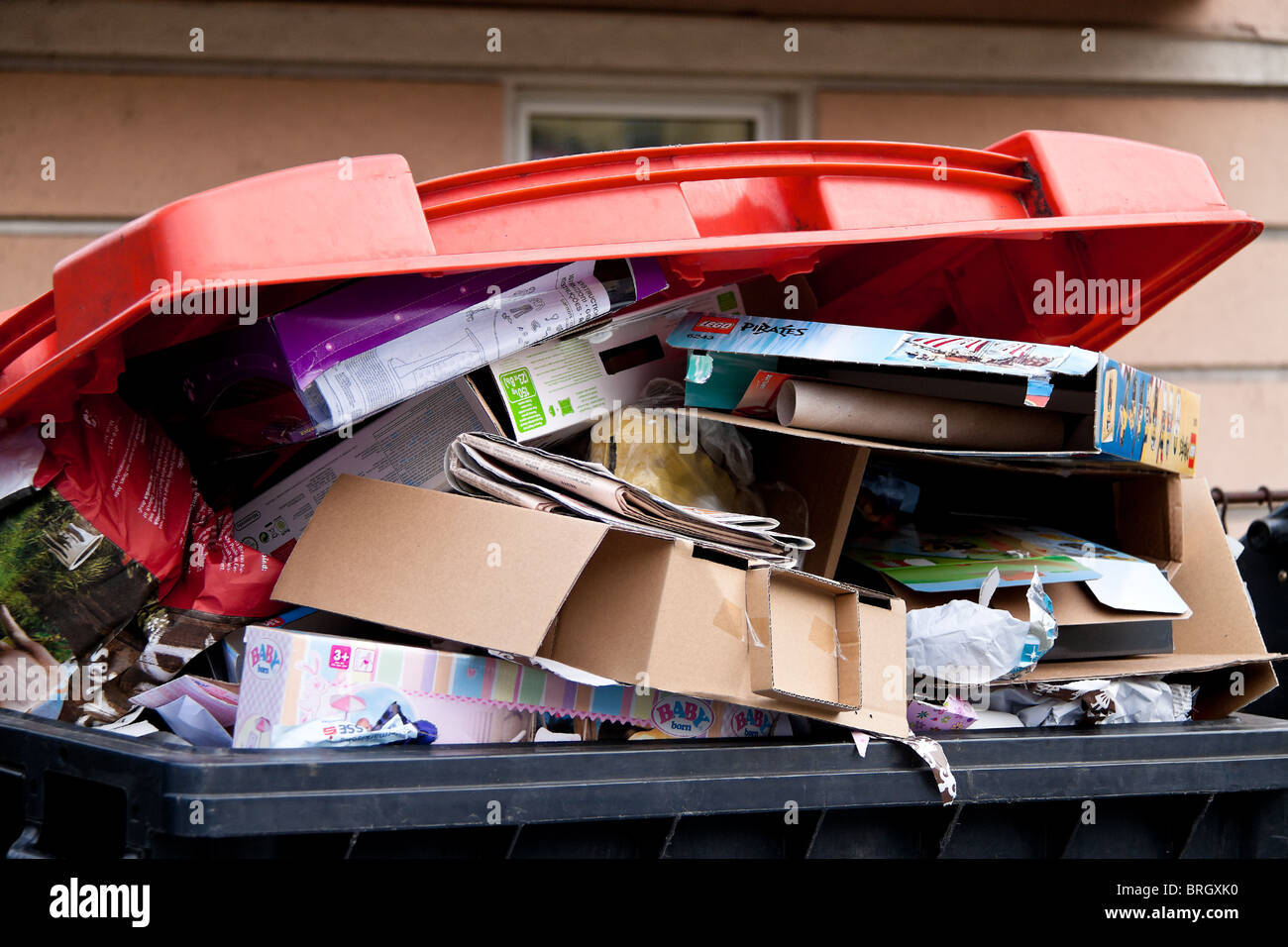 A waste paper collection for household waste and garbage Stock Photo ...