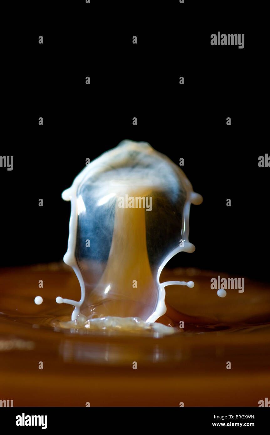 Fluid droplet collision captured with high speed photography Stock ...