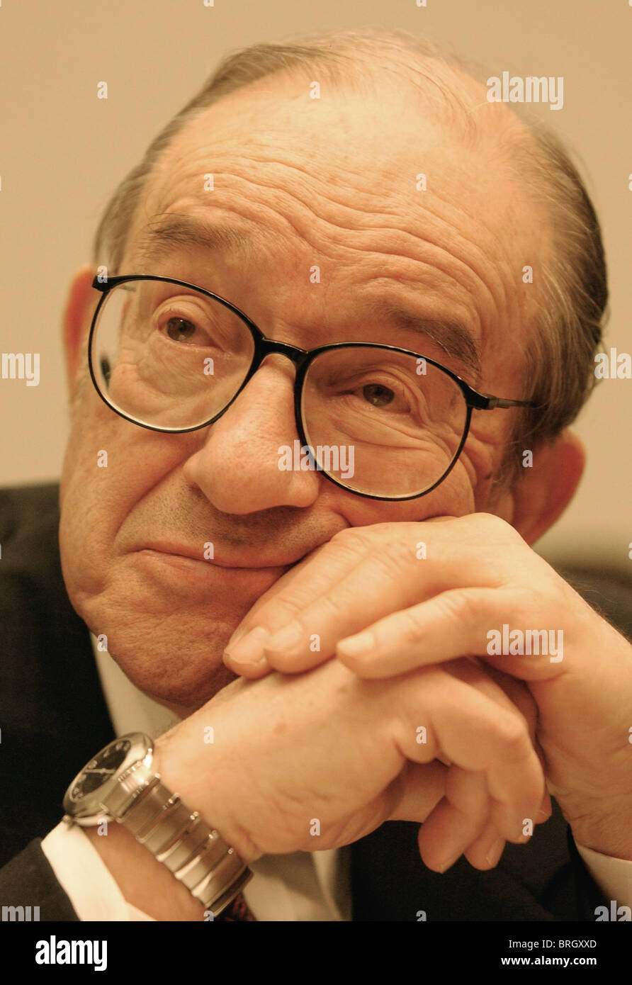 Alan Greenspan, Chairman of the U.S. Federal Reserve, appears before ...