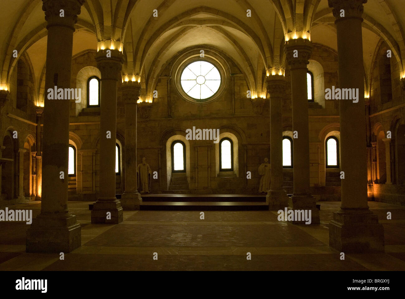 The Alcobaça Monastery, UNESCO world heritage site. The refectory Stock ...