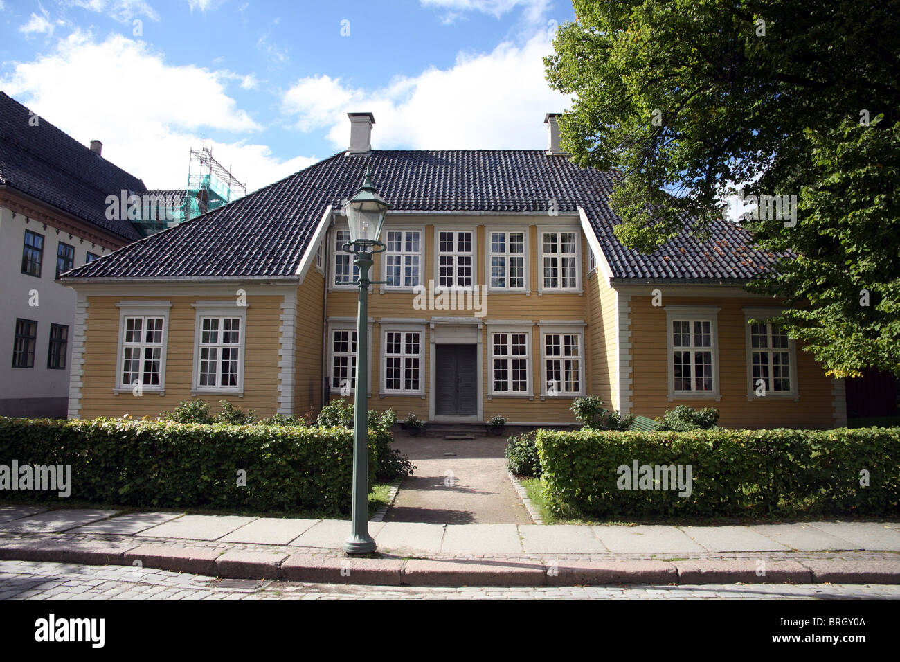 Open air museum in Oslo, Bygdoy folks museum with traditional wooden ...