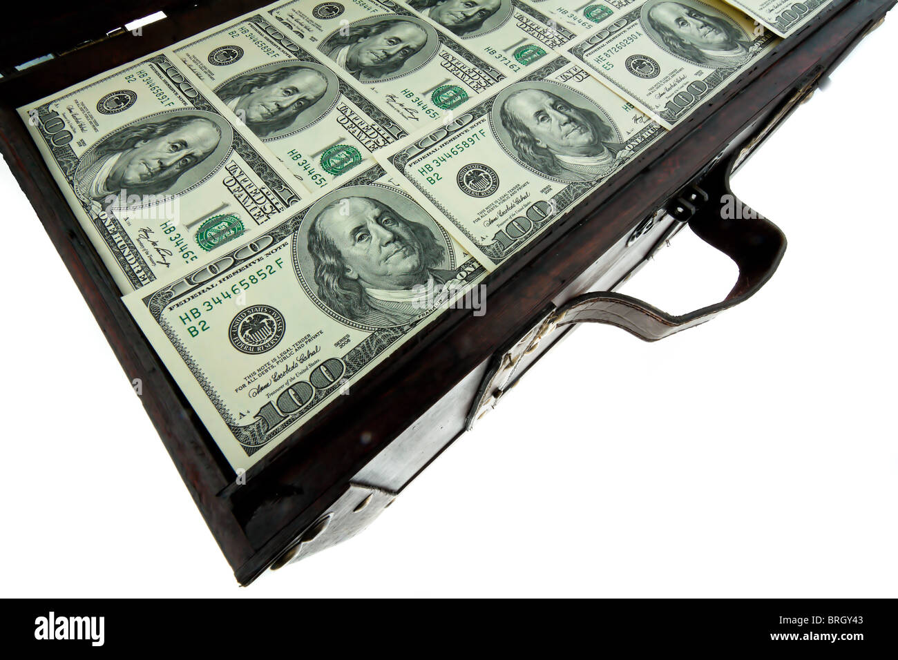 A large chest with dollar banknotes. Financial crisis, crisis, debt ...