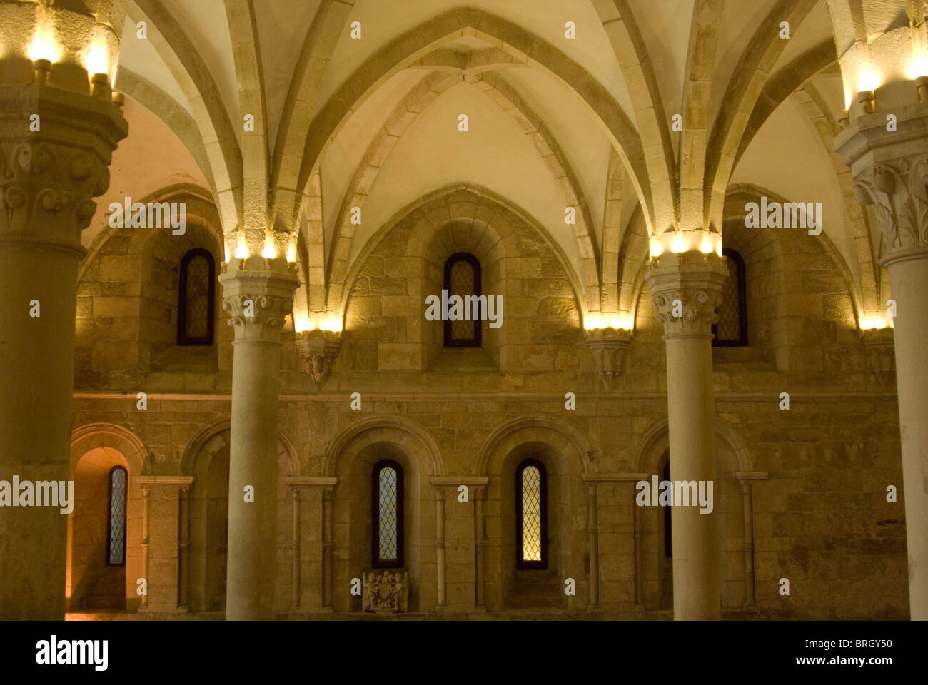 The Alcobaça Monastery, UNESCO world heritage site. The refectory Stock ...