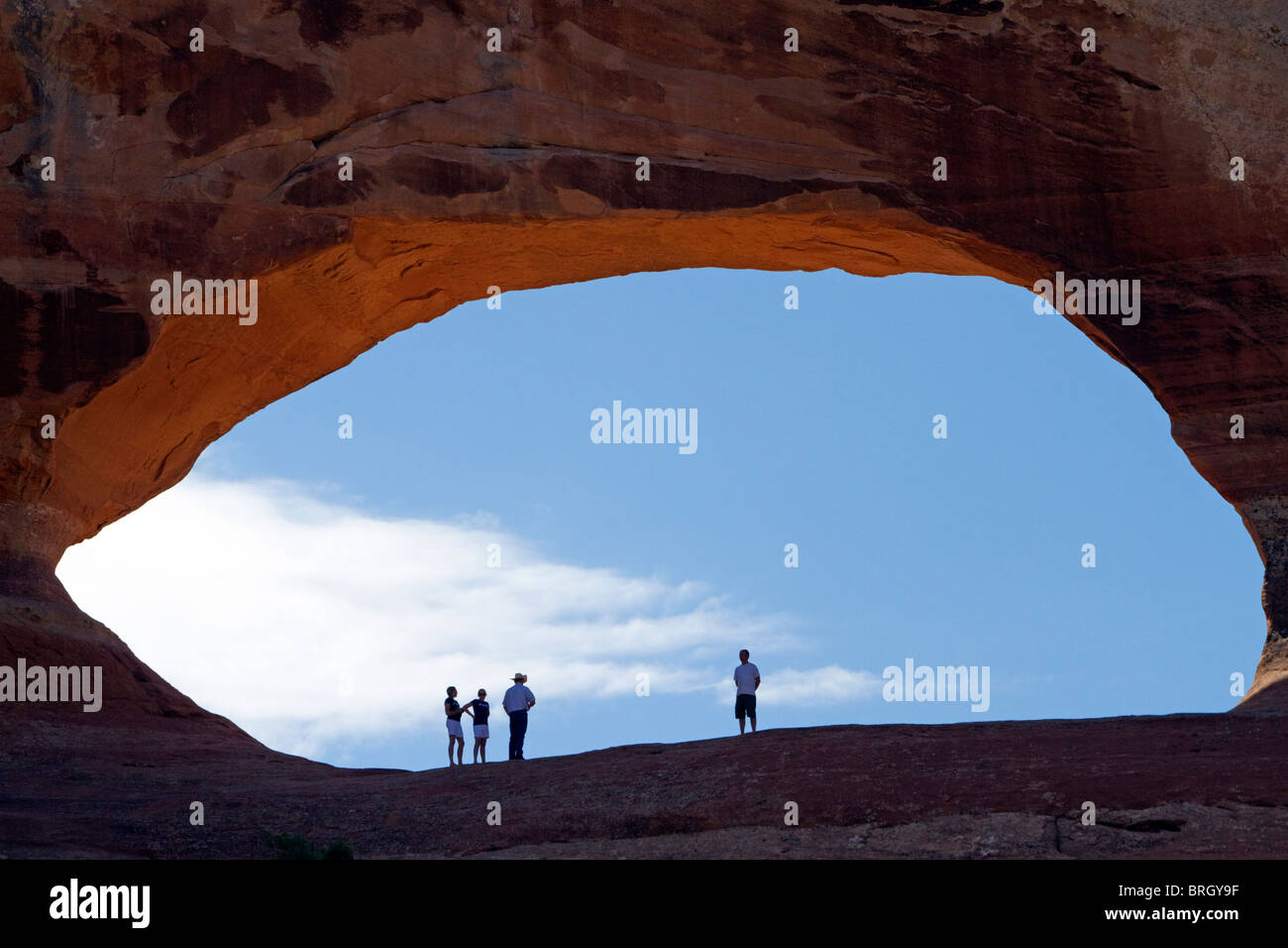 Wilson Arch is a natural sandstone arch along U.S. Route 191 near Moab ...