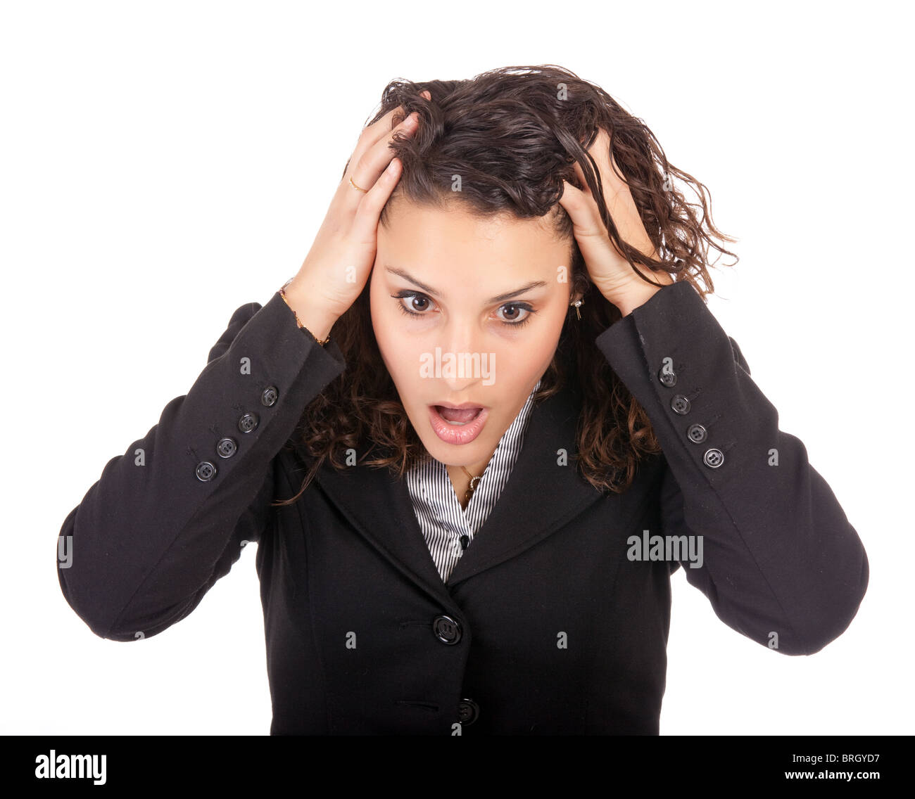 young business woman suddenly remember something important Stock Photo ...