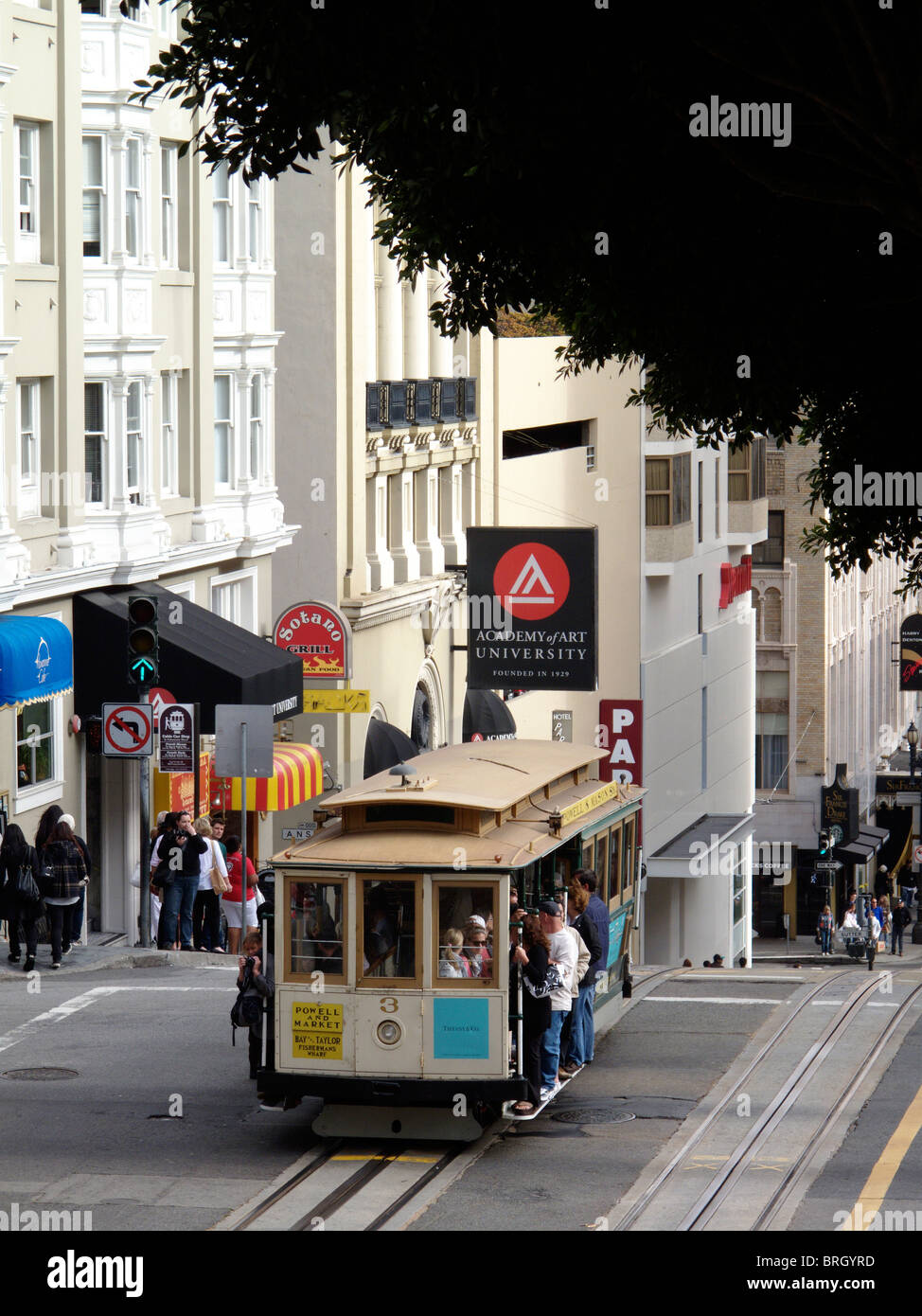 A tram on a street in San Francisco in California, United States Stock ...