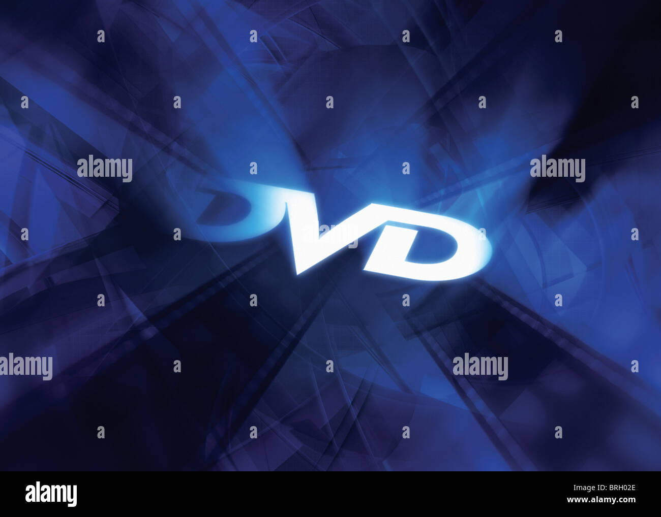 Digital composition of Paint with light DVD symbol on a blue background ...