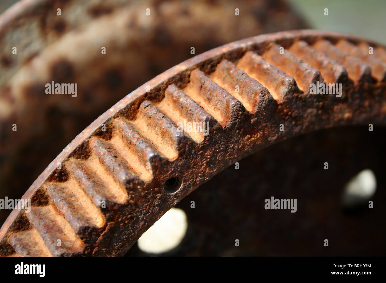 a macro of a rusty cog on a boat winch Stock Photo - Alamy