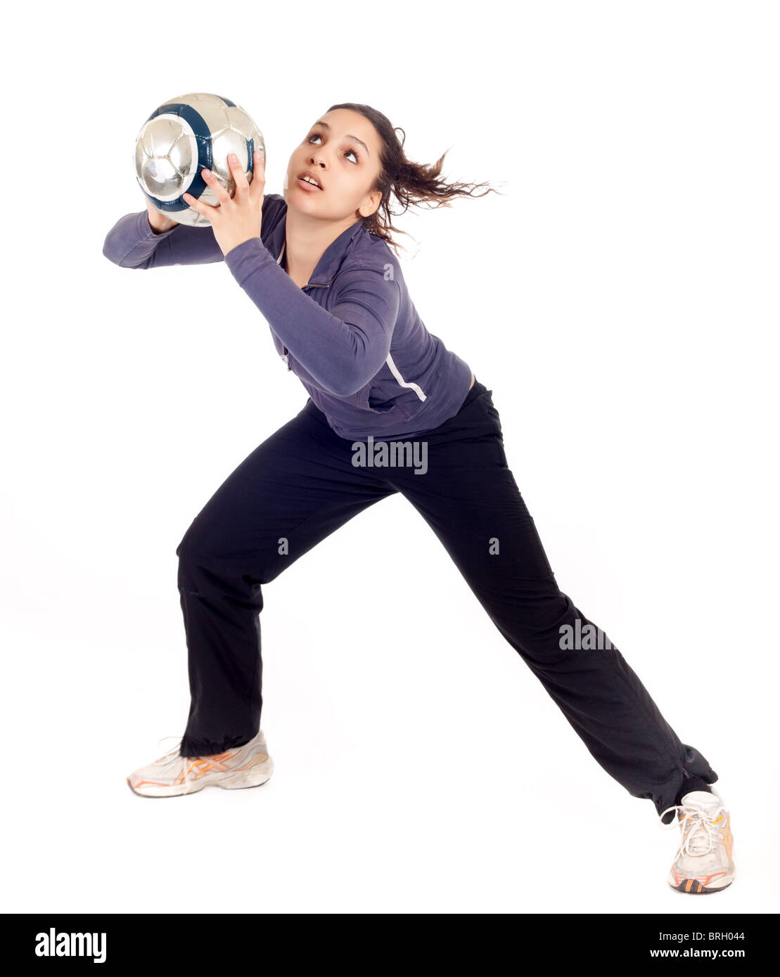 Woman playing football arab hi-res stock photography and images - Alamy
