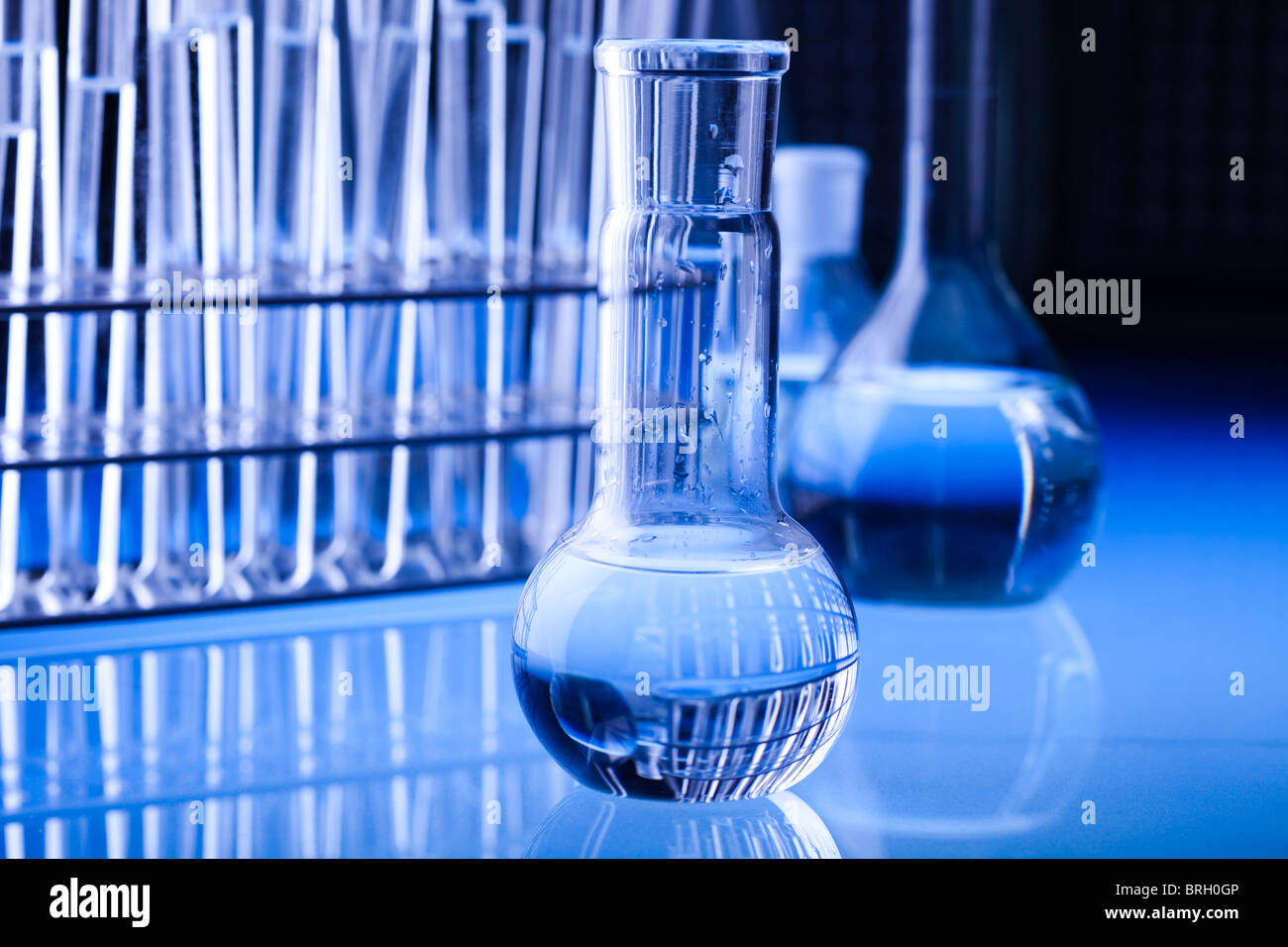 Laboratory glassware containing colorful liquid Stock Photo - Alamy