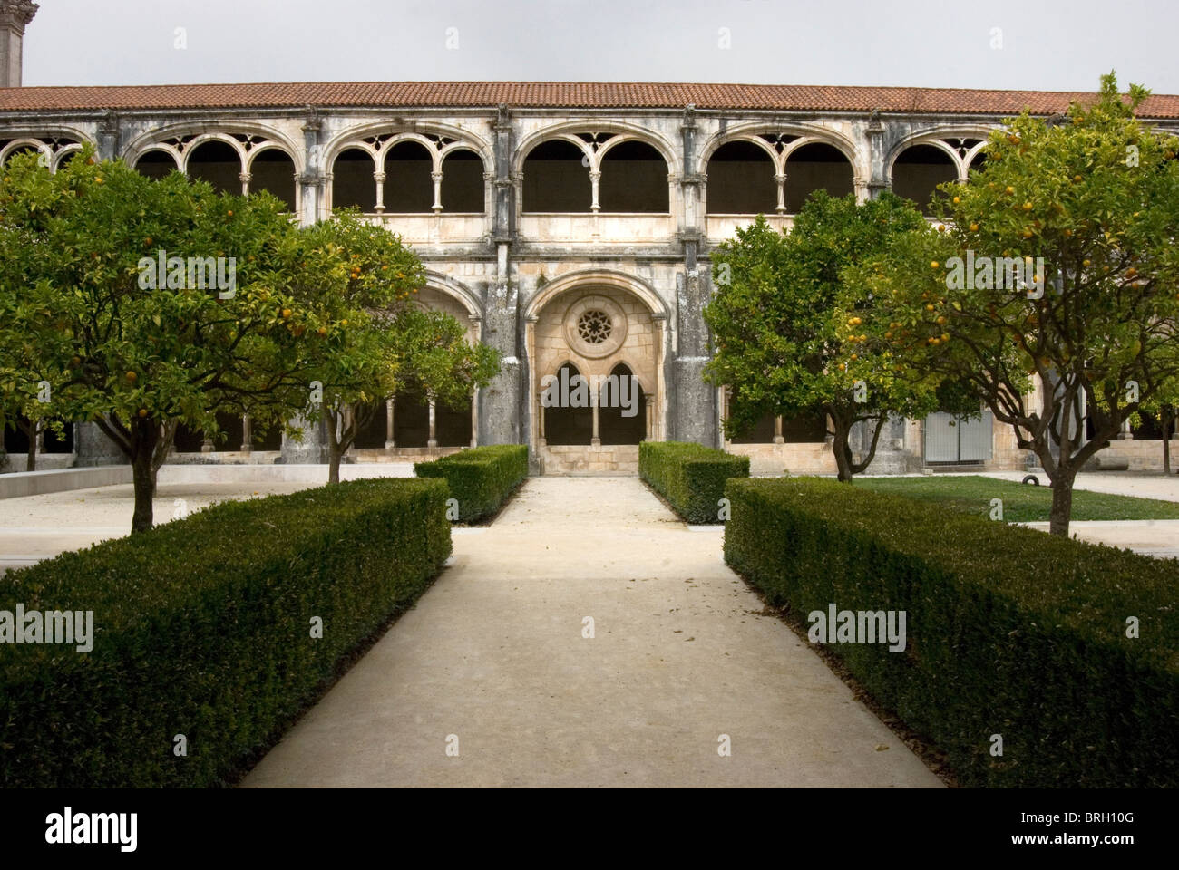 The Alcobaça Monastery, UNESCO world heritage site. Mediaeval cloister ...