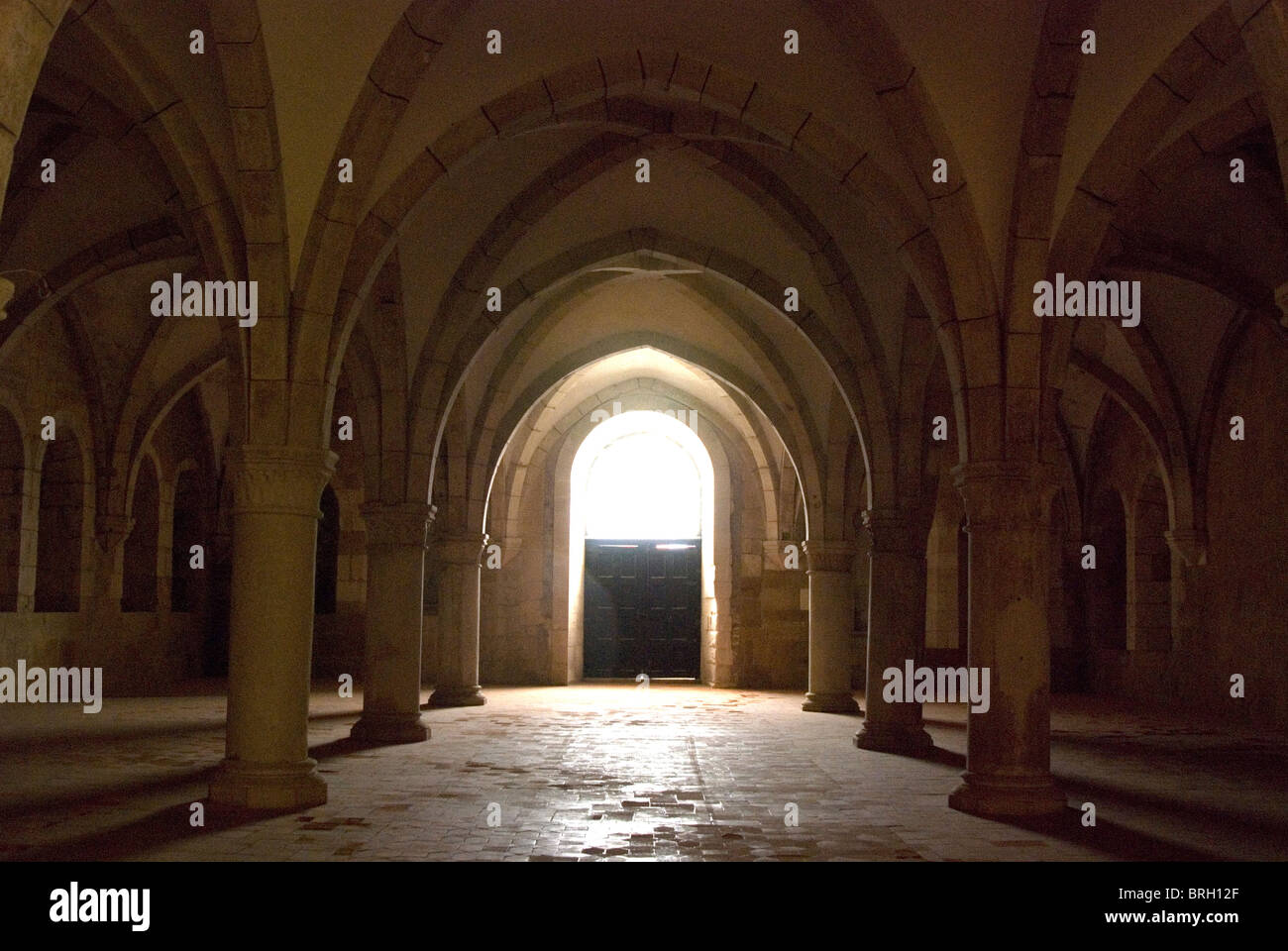 The Alcobaça Monastery, UNESCO world heritage site. Dormitory Stock ...