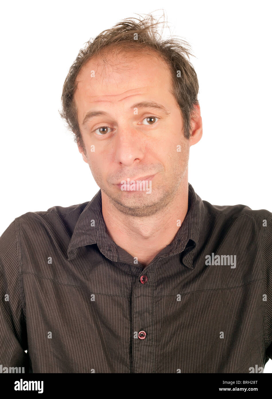 portrait of disappointed man isolated on white Stock Photo - Alamy