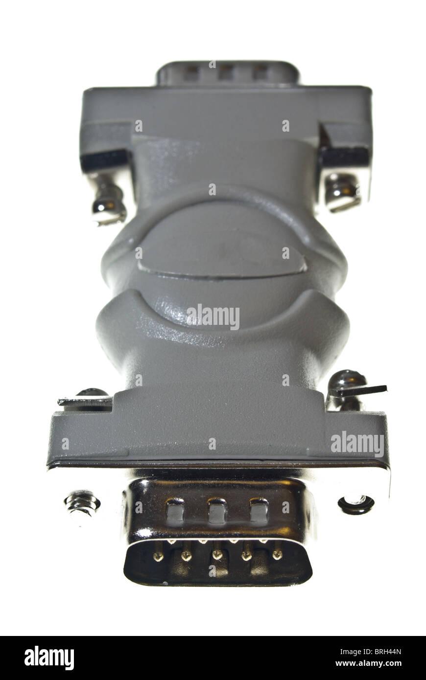 D type 9 pin adapter in gray isolated on white Stock Photo - Alamy