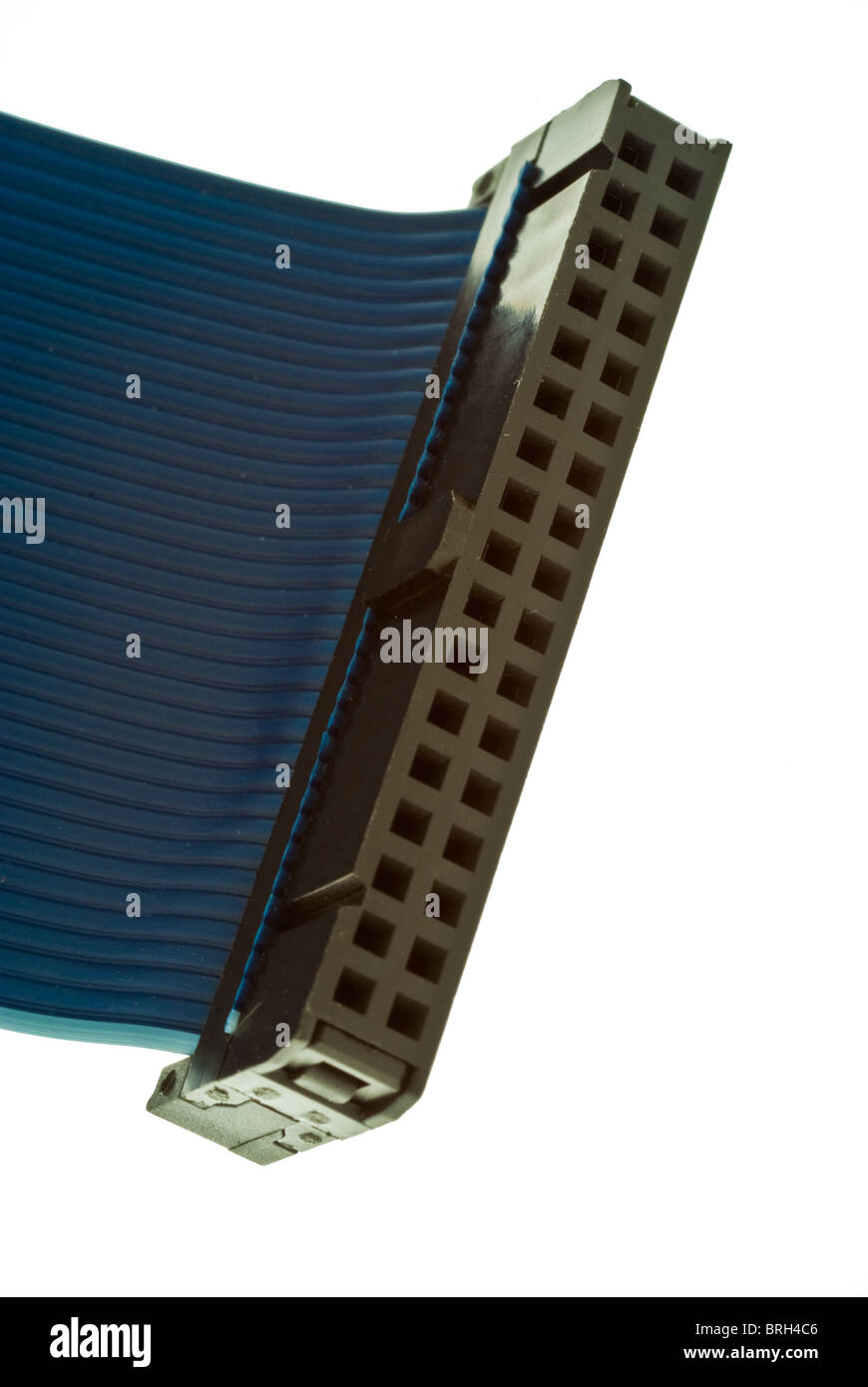 IDE connector on ribbon cable for hard drive on computer Stock Photo ...