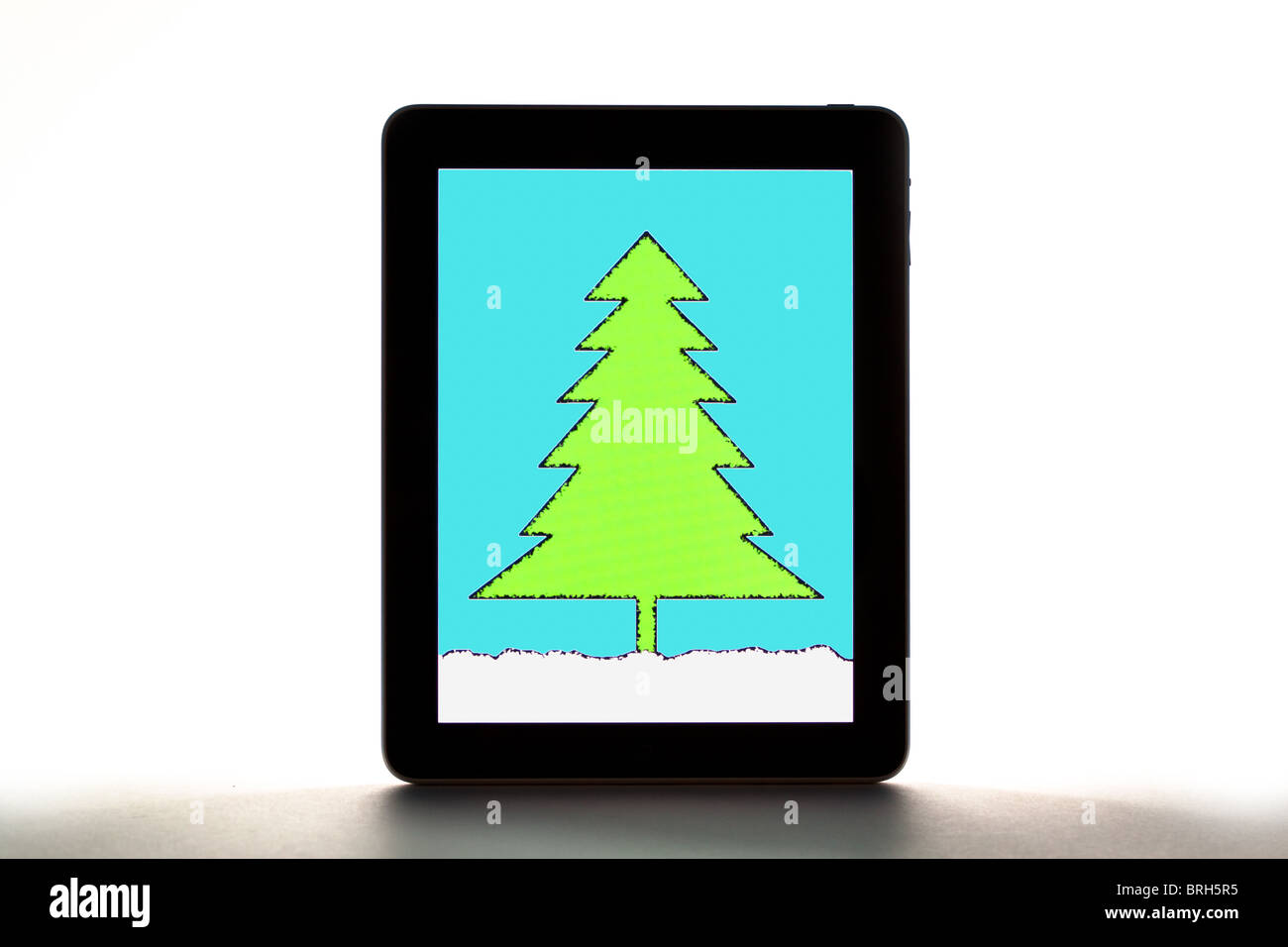 An iPad with a picture of a tree (I drew the tree myself Stock Photo ...