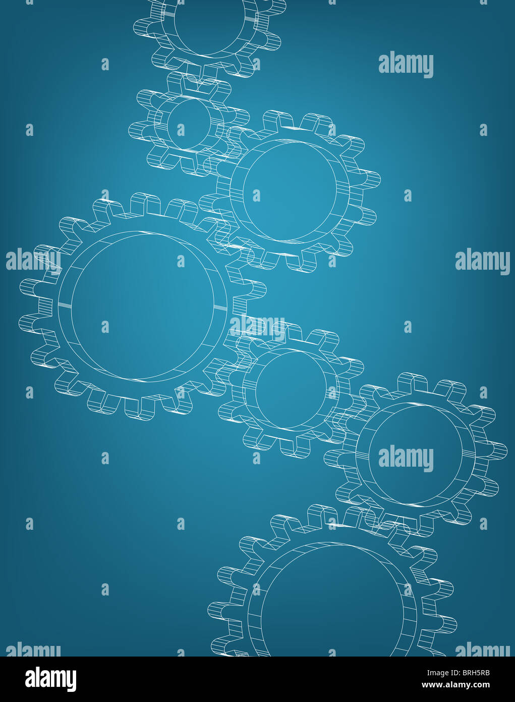 Abstract illustrated design of cog wheels Stock Photo - Alamy