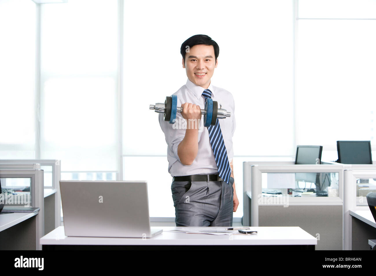 Working out in the office Stock Photo - Alamy
