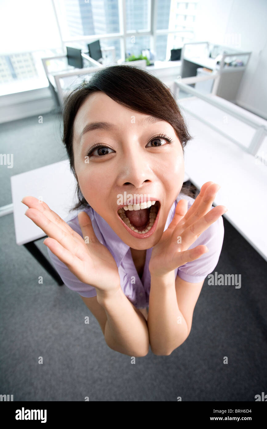 Frustrated woman office cubicle hi-res stock photography and images - Alamy