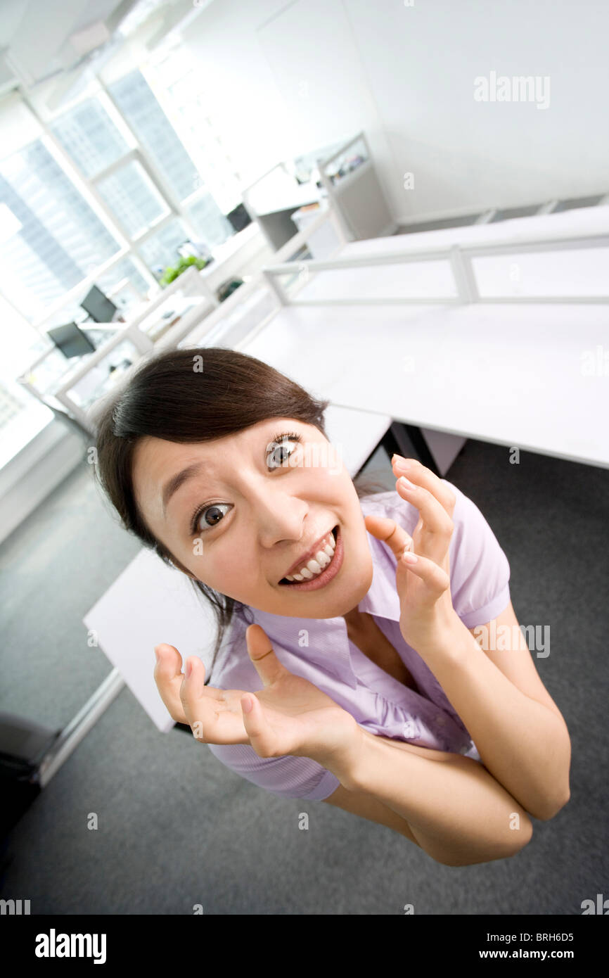 Frustrated woman office cubicle hi-res stock photography and images - Alamy