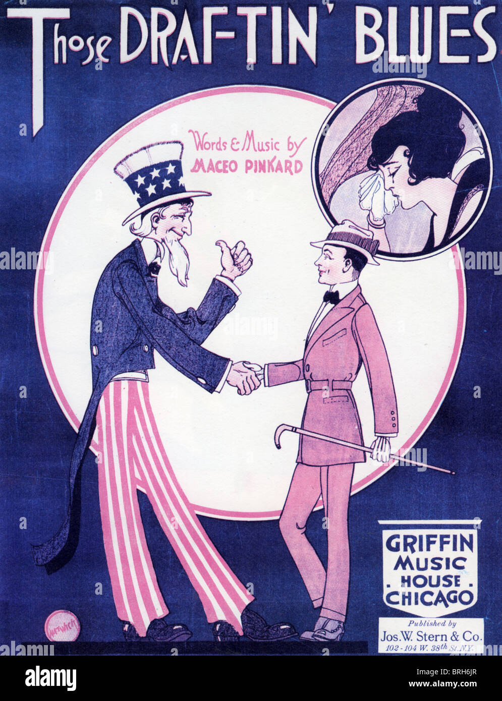THOSE DRAFTIN' BLUES 1919 sheet music cover Stock Photo - Alamy