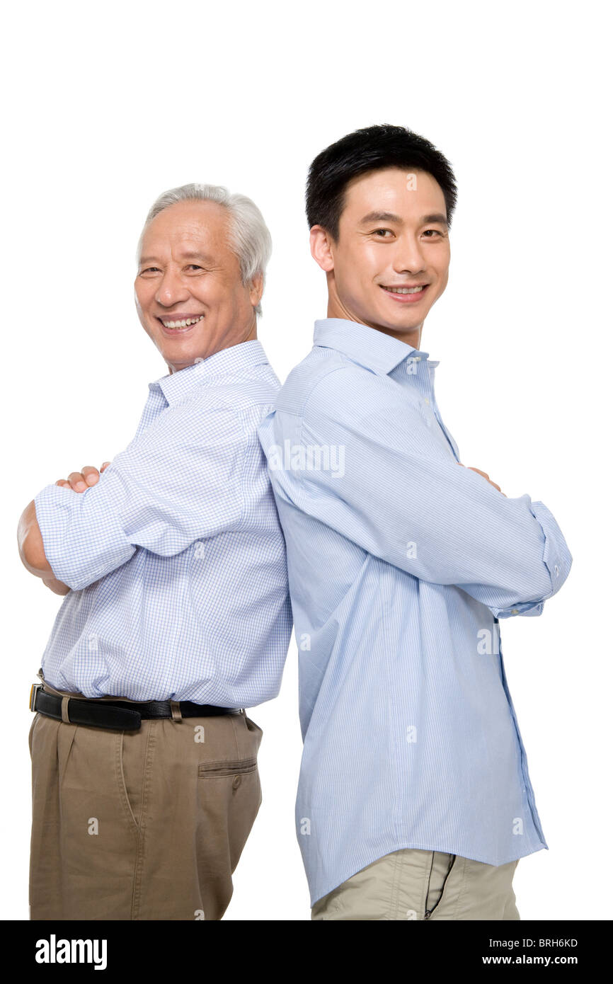 Portrait of father and son Stock Photo - Alamy