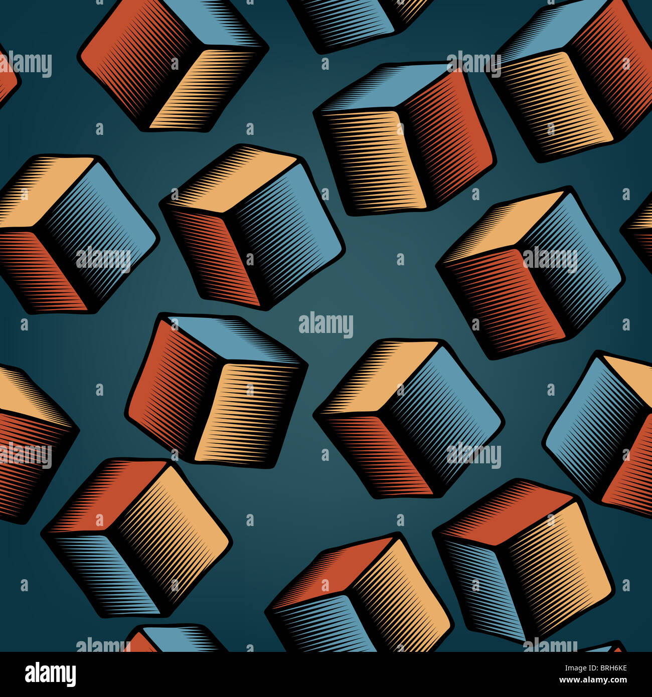 Illustrated seamless tile of falling cubes Stock Photo - Alamy