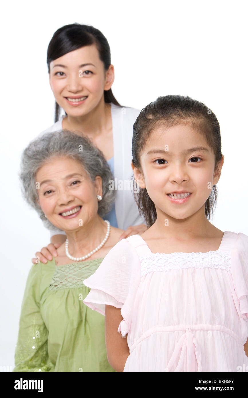 Portrait of three generations of ladies Stock Photo - Alamy