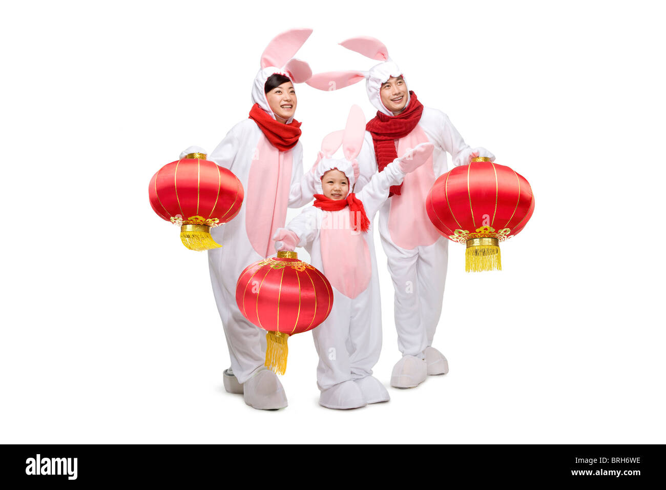 Family celebrating the Year of the Rabbit Stock Photo - Alamy
