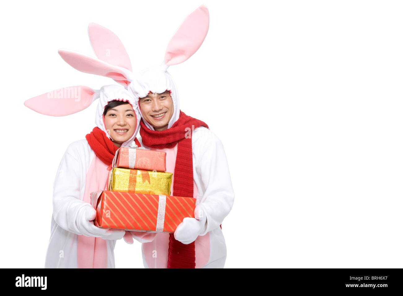 Adult couple celebrating the Year of the Rabbit Stock Photo - Alamy