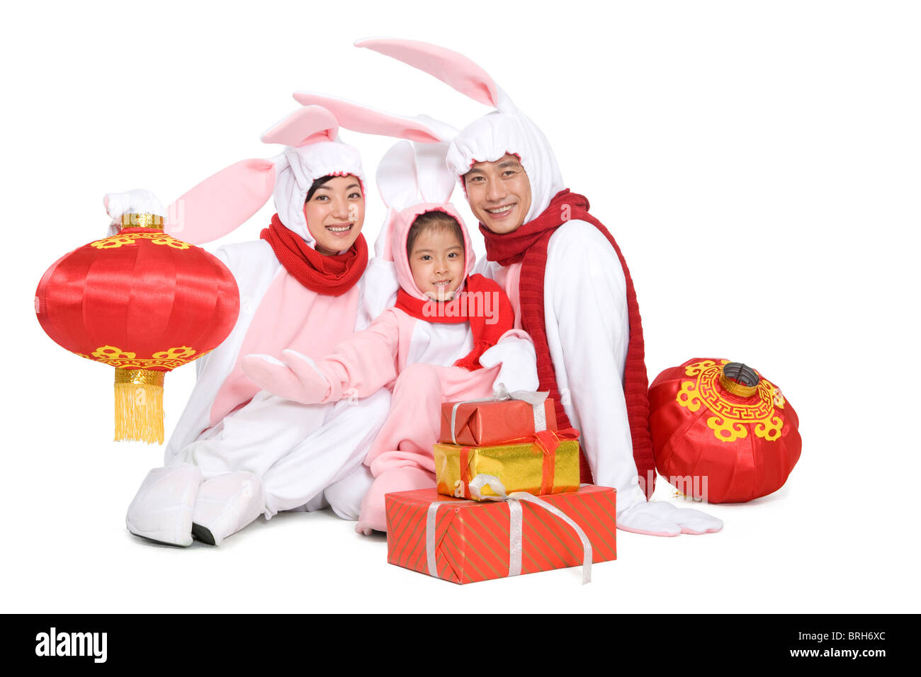 Adult couple celebrating the Year of the Rabbit Stock Photo - Alamy