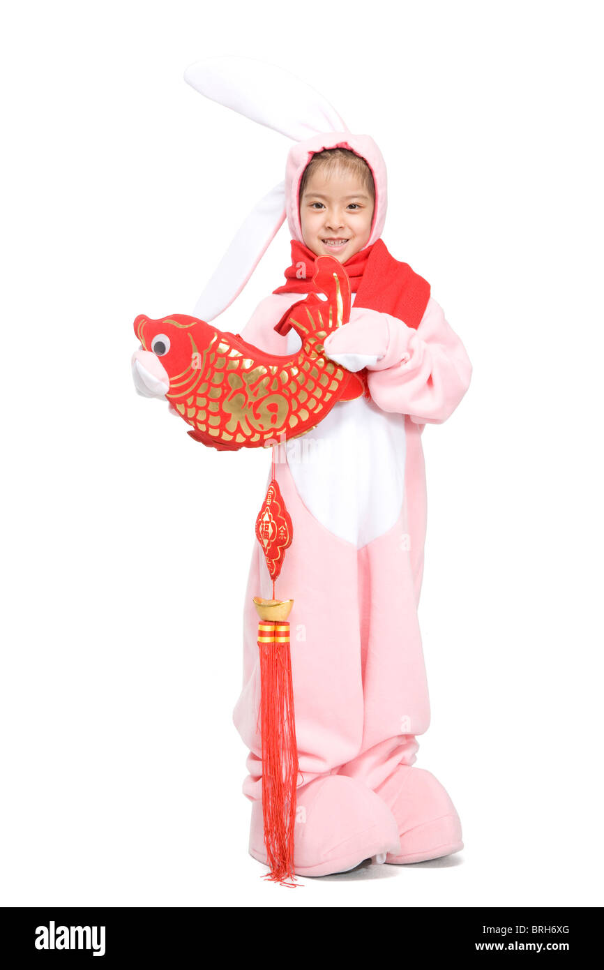 Little girl celebrating the Year of the Rabbit Stock Photo - Alamy