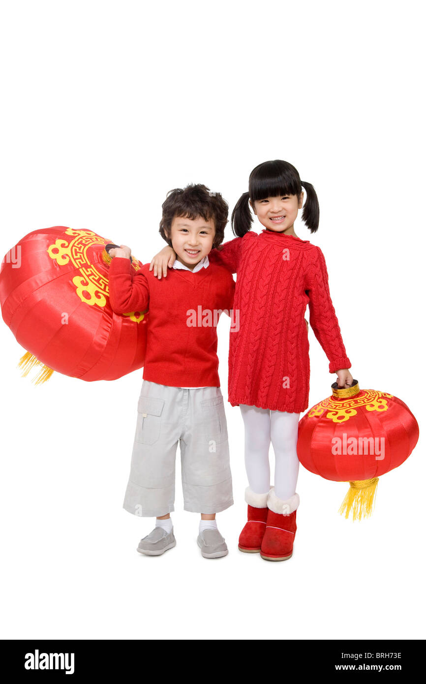Kids celebrating Chinese New Years Stock Photo - Alamy
