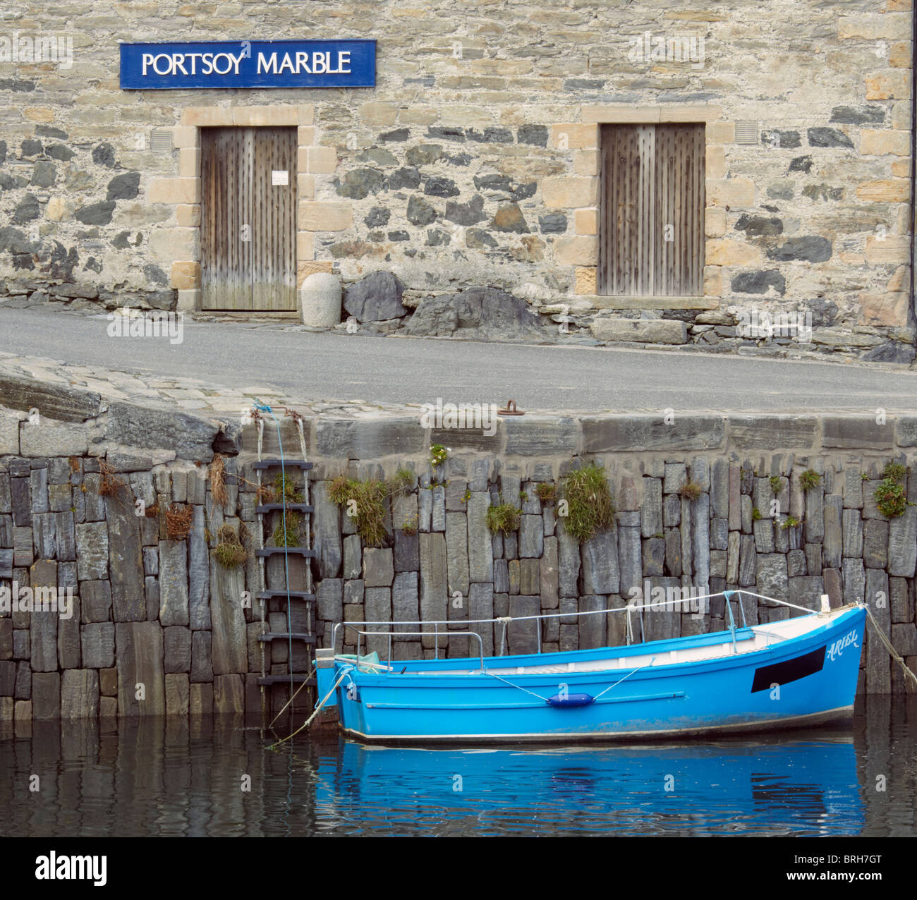 The seventeenth century harbour at Portsoy near Banff in Aberdeenshire ...