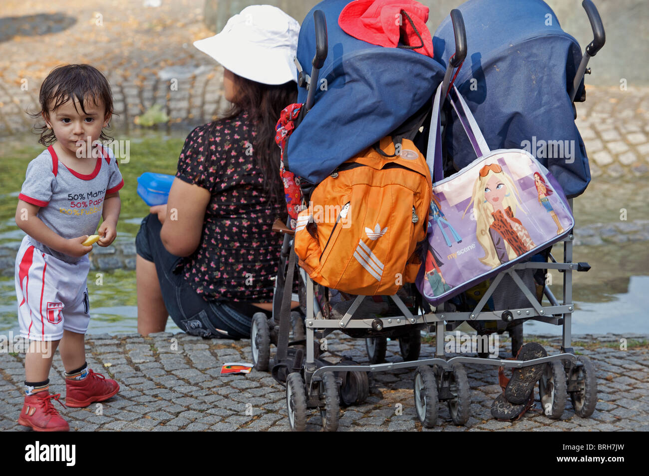 Double push chair hi-res stock photography and images - Alamy