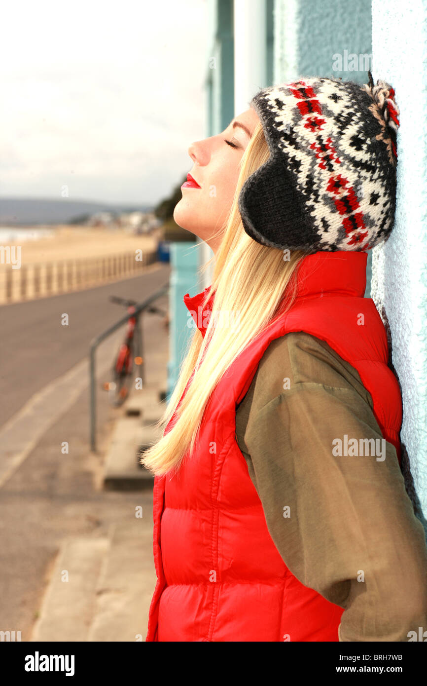 Red body warmer hi-res stock photography and images - Alamy